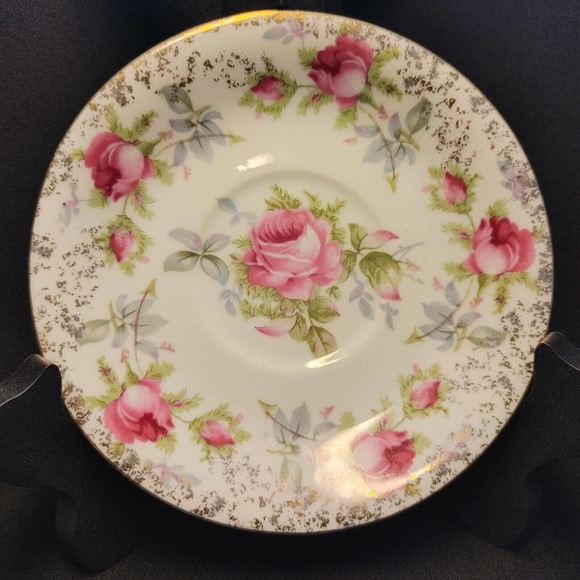 Lefton | Dining | Lefton China Saucer Pink Roses Scalloped Hand Painted ...